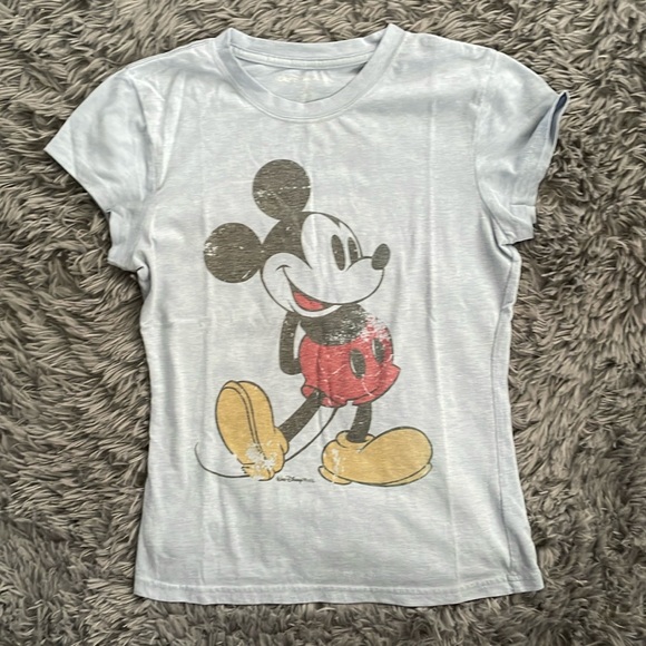 Disney | Tops | Distressed Mickey Mouse Tee | Poshmark